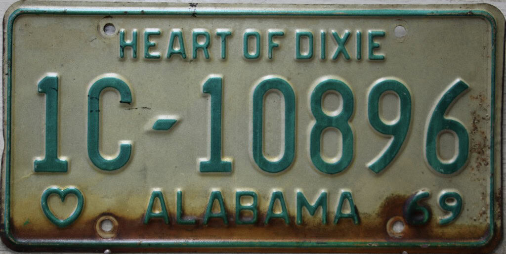 1C 10896 - Alabama - 1969 | Great American Plates